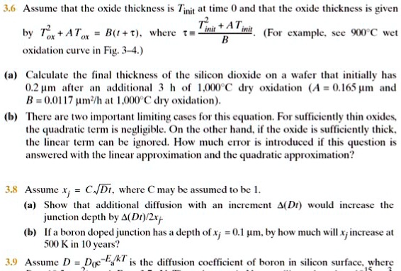 36 assume that the oxide thickness is tinit at time 0 and that the ...