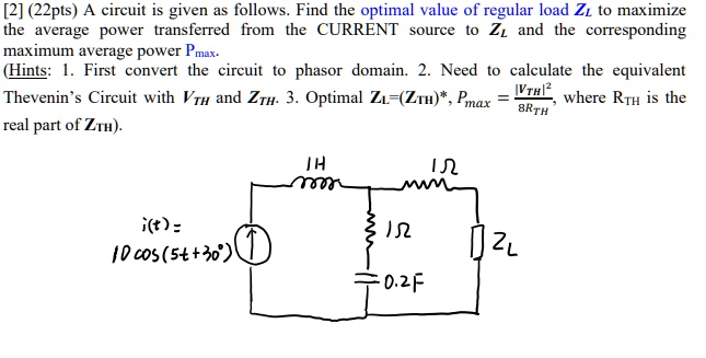 [2] (22pts) A circuit is given as follows. Find the optimal...