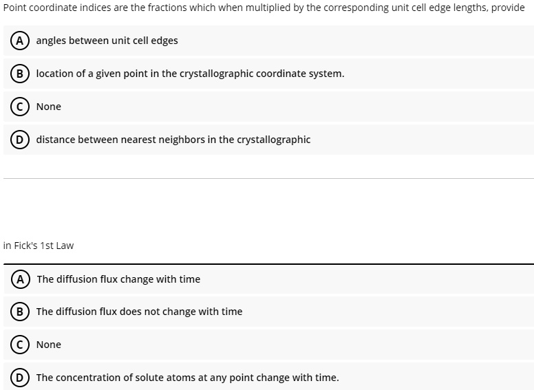 SOLVED: Point coordinate indices are the fractions which when multiplied by the corresponding ...