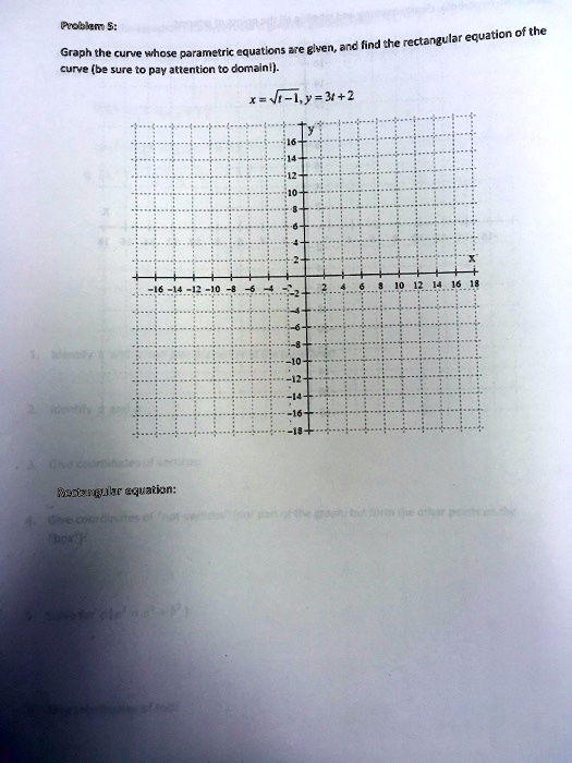 SOLVED: Aobkm 5; lind Graph the curve whose parametric equations are &lven, and cvnye (be sure ...