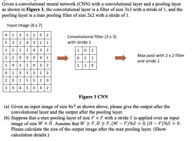 provide a clear answer with steps will thumb given a convolutional neural network cnn with a ...
