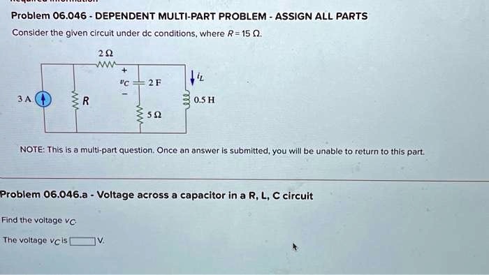 Problem 06.046 - DEPENDENT MULTI-PART PROBLEM - ASSIGN ALL PARTS ...
