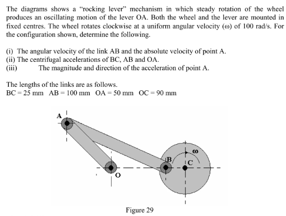 The diagrams shows a "rocking lever" mechanism in which steady rotation ...