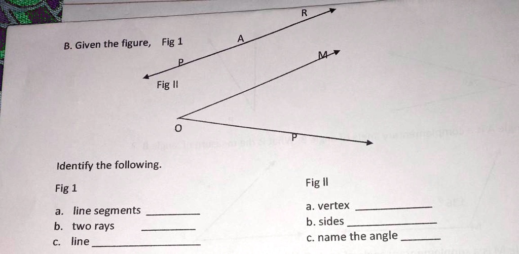 R B. Given the figure, Fig 1 A P Fig II Identify the following. Fig 1 a ...