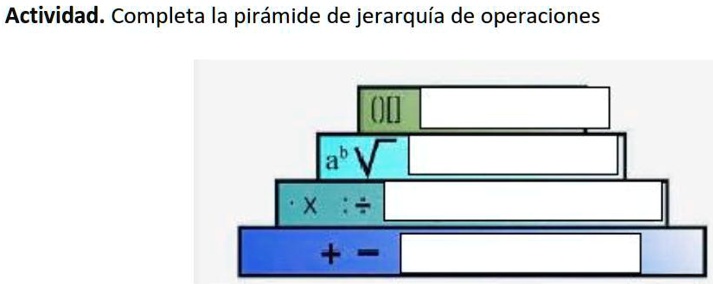 SOLVED: ayura plis ... . . . Actividad. Completa la pirámide de ...