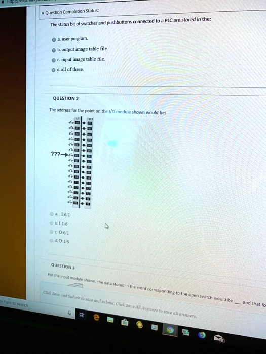 Solved Question Completion Status The Status Bit Of Switches And Pushbuttons Connected To A