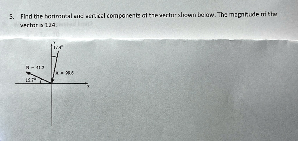 find the horizontal and vertical components of the vector shown below the magnitude of the ...