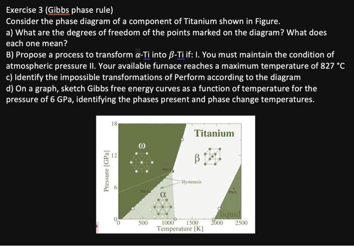 Exercise 3 (Gibbs phase rule) Consider the phase diagram of a component ...