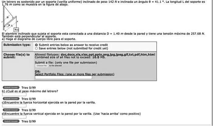 SOLVED: A sign is supported by an inclined support (uniform rod ...