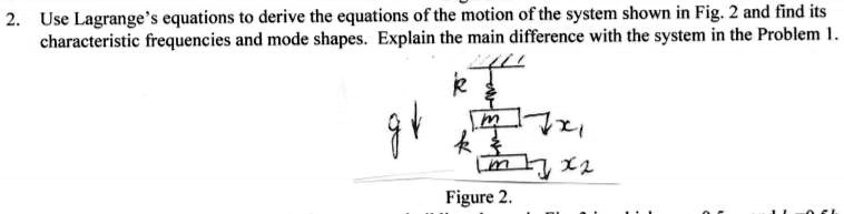 SOLVED: Use Lagrange's equations to derive the equations of motion for the system shown in ...