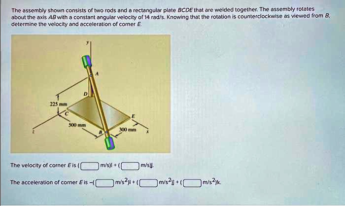 SOLVED: The assembly shown consists of two rods and a rectangular plate ...