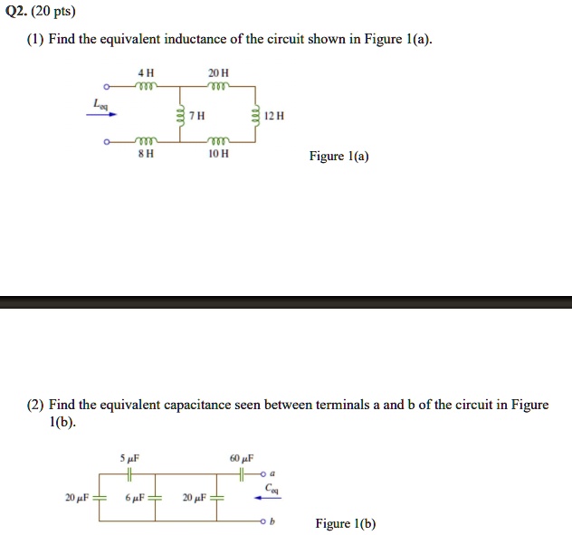Q2. (20 pts) (1) Find the equivalent inductance of the circuit shown in ...