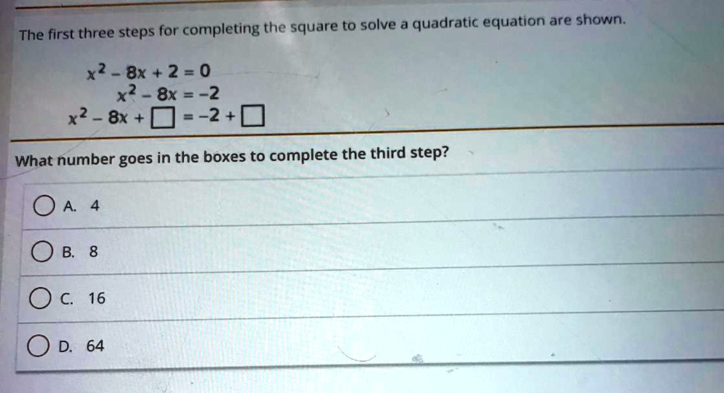 Completing The Square Formula Steps