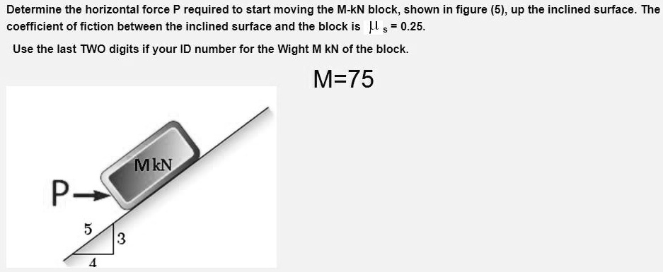 SOLVED: Determine the horizontal force P required to start moving the M ...