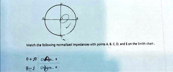 SOLVED: Texts: Match the following normalized impedances with points A ... SOLVED: Texts: Match the following normalized impedances with points A ...