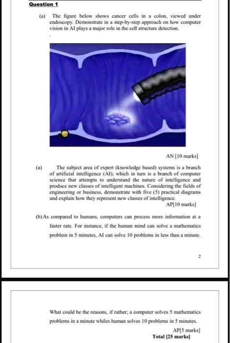 (a) The figure below shows cancer cells in a colon viewed under ...