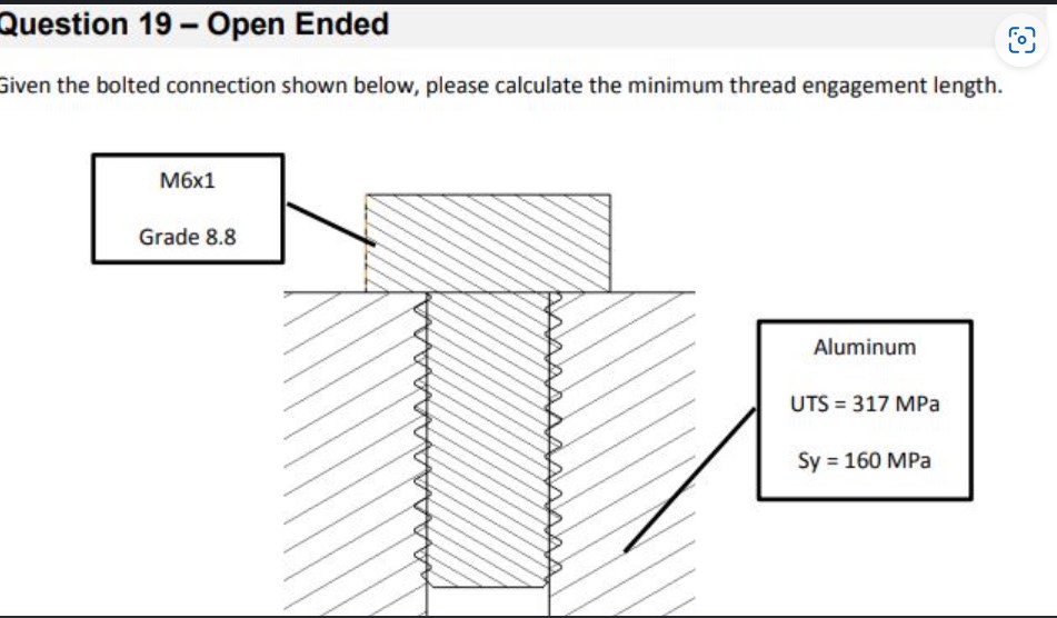 [GET ANSWER] Question 19 - Open Ended [0] Given the bolted connection ...