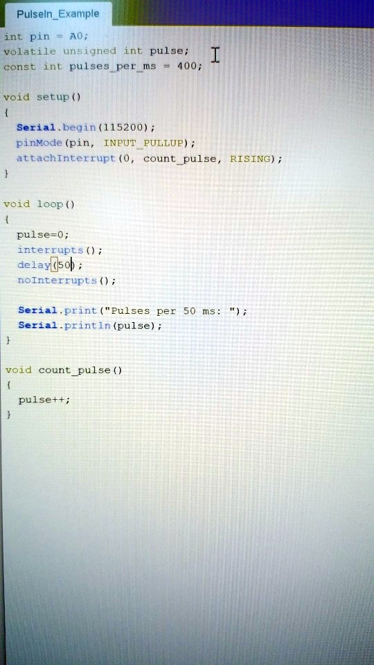 Solved I Am Trying To Write Arduino C Code For A Laser That Is Set As Input At Pin A0 And Is