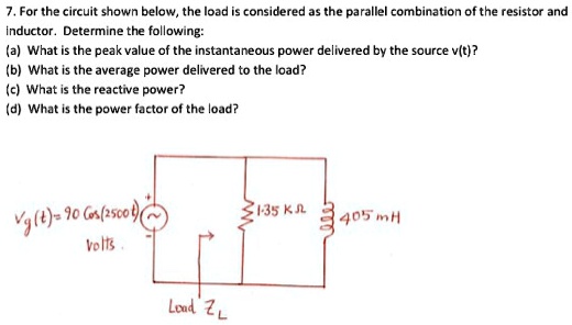 SOLVED: For the circuit shown below, the load is considered as the ...