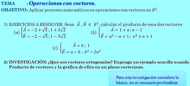 SOLVED: ayudemen rapido por fabor TEMA Operaciones con vectores ...