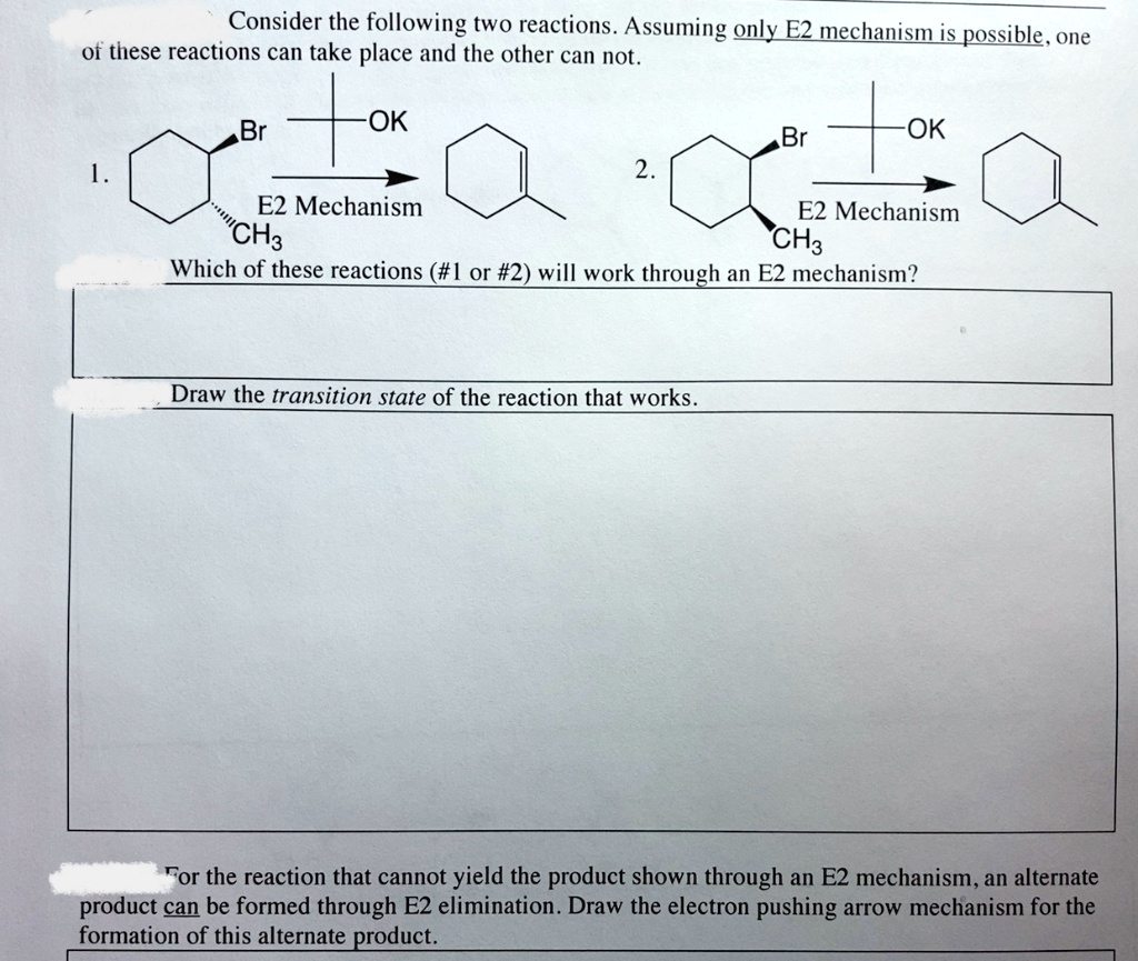 SOLVED: Consider the following two reactions. Assuming onlyEZ ...