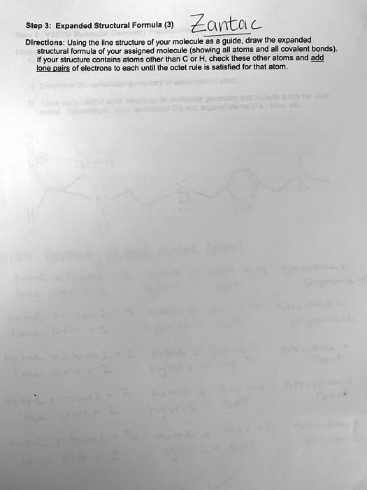 SOLVED: Step 3: Expanded Structural Formula (3) Zanta c Directions ...