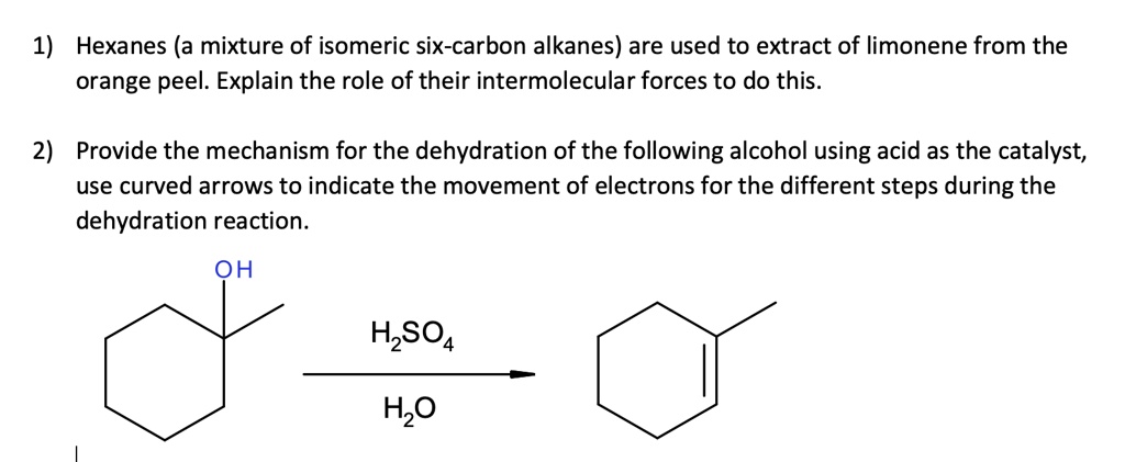SOLVED: 1) Hexanes (a mixture of isomeric six-carbon alkanes) are used ...