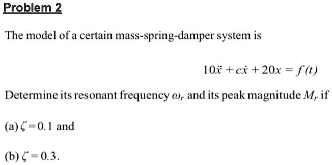 SOLVED: Show all work and steps Explain clearly Problem 2 The model of ...