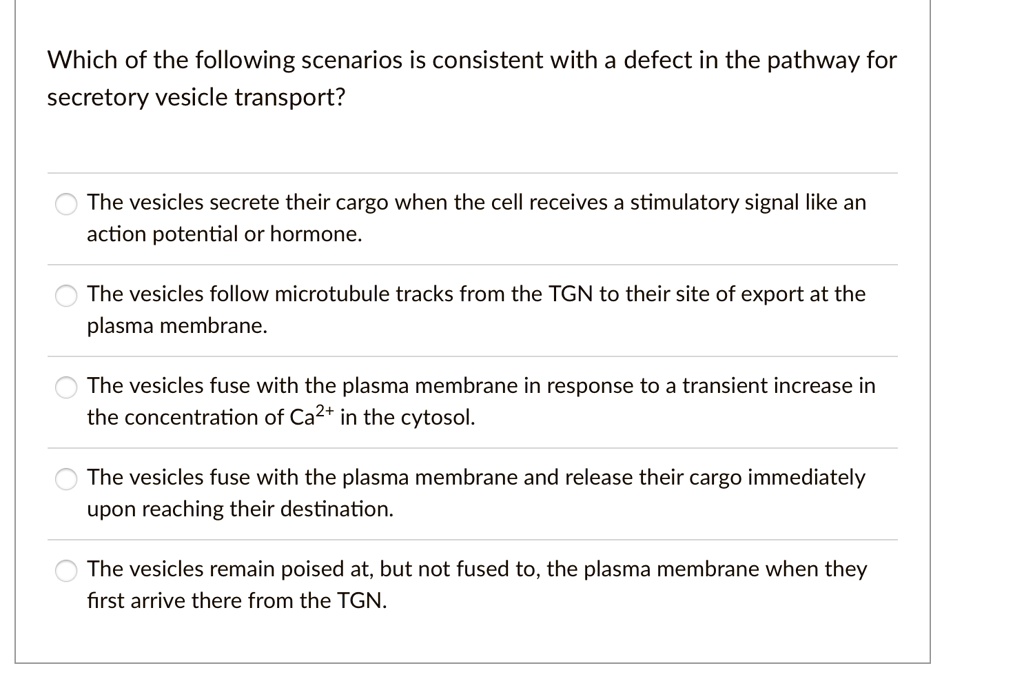 Which of the following scenarios is consistent with a defect in the ...