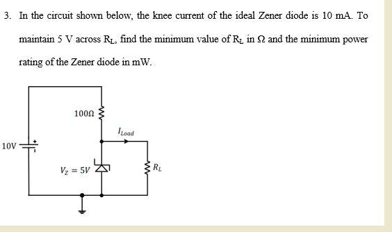 electronic 3 in the circuit shown belowthe knee current of the ideal ...