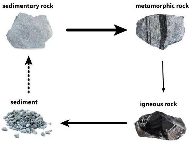 sedimentary rock metamorphic rock sediment igneous rock