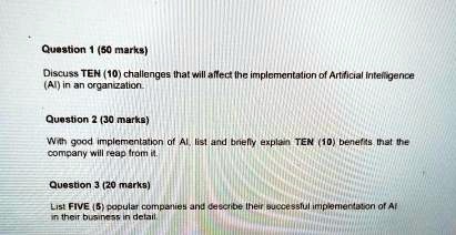 Question 1 (50 marks) Discuss TEN (10) challenges that will affect the ...