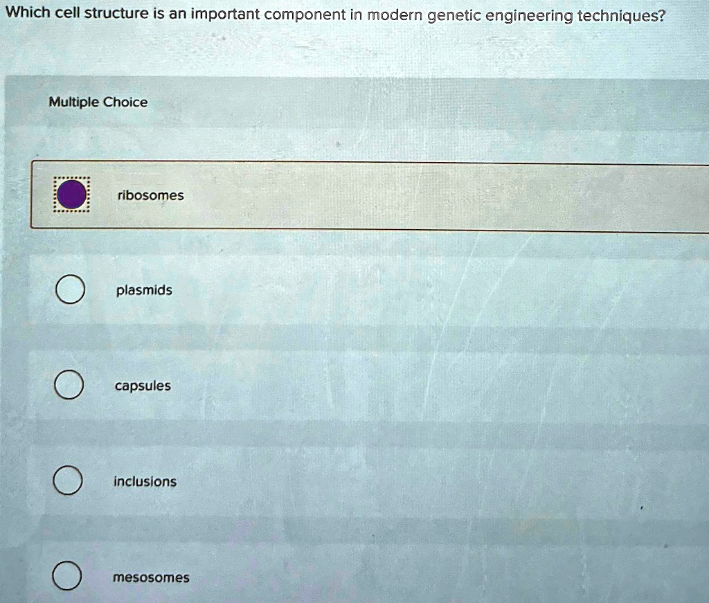 SOLVED: Which cell structure is an important component in modern ...