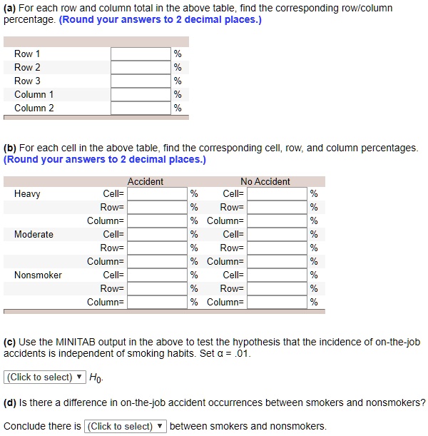 SOLVED:(a) For each row and column totab in the above table find the ...