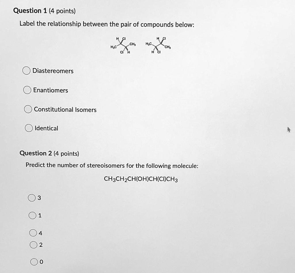 SOLVED: 'Question 1 (4 points) Label the relationship between the pair ... SOLVED: 'Question 1 (4 points) Label the relationship between the pair ...