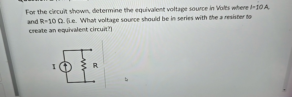 for the circuit shown determine the equivalent voltage source in volts ...