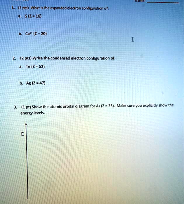 Solved 2pts What Is The Expanded Electron Configuration Ol 5 2 16