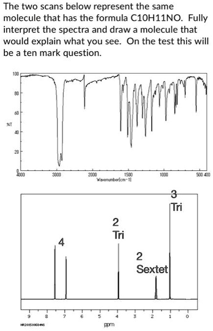 SOLVED: Draw the molecule by examining the structure. The two scans ...