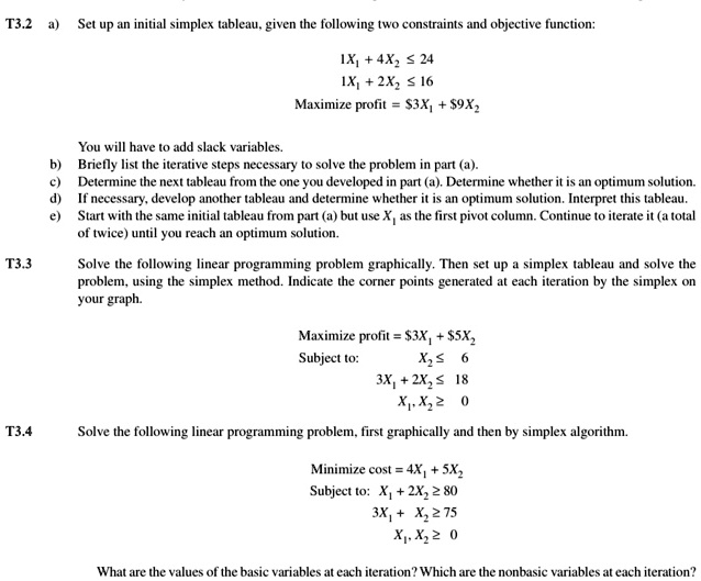 Solved Set Up An Initial Simplex Tableau Given The Following Two Constraints And Objective 1264