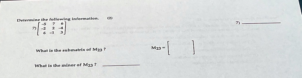 SOLVED: Determine the following information. Show all your work ...
