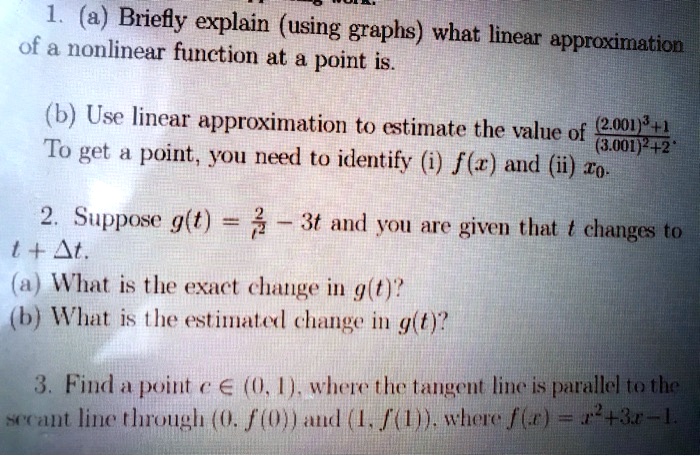 A Briefly Explain Using Of A Nonlinear Graphs What Linear Approximation Function At Point Is B
