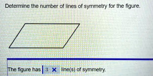 Determine the number of lines of symmetry for the figure. The figure has 3 line(s) of symmetry.