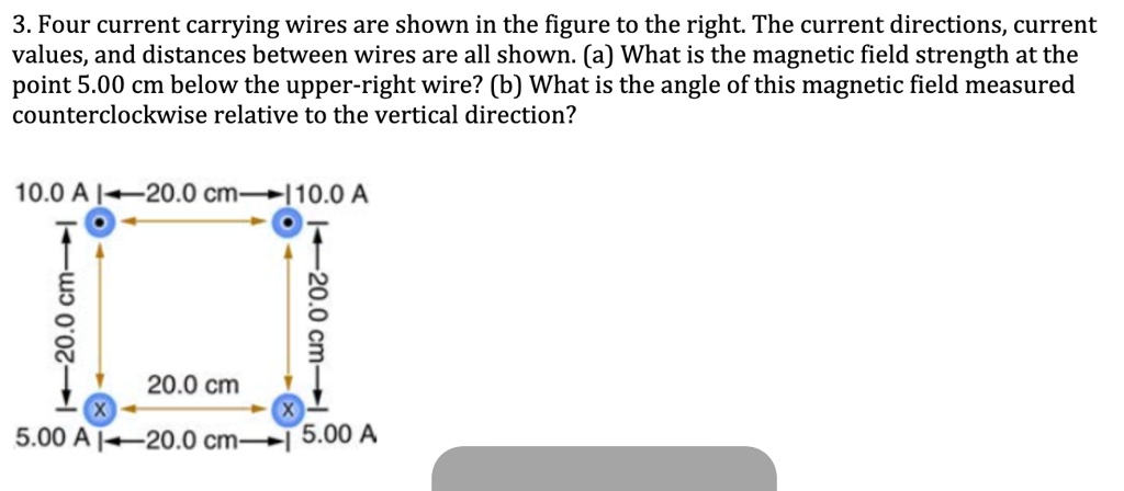 SOLVED:3. Four current carrying wires are shown in the figure to the ...