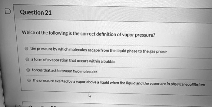 SOLVED: Question 21 Which of the following is the correct definition of ...