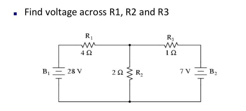 find voltage across r1 r2 and r3