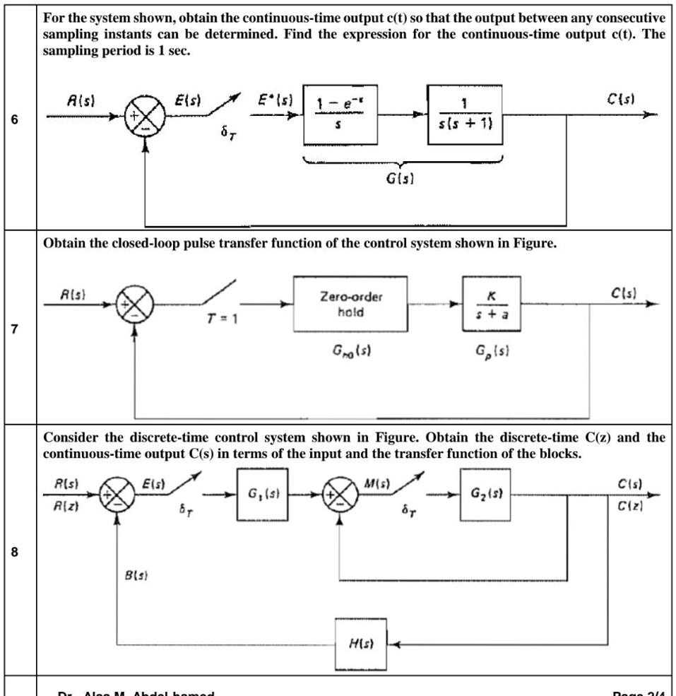 SOLVED: For the system shown,obtain the continuous-time output c(t so that the output between ...