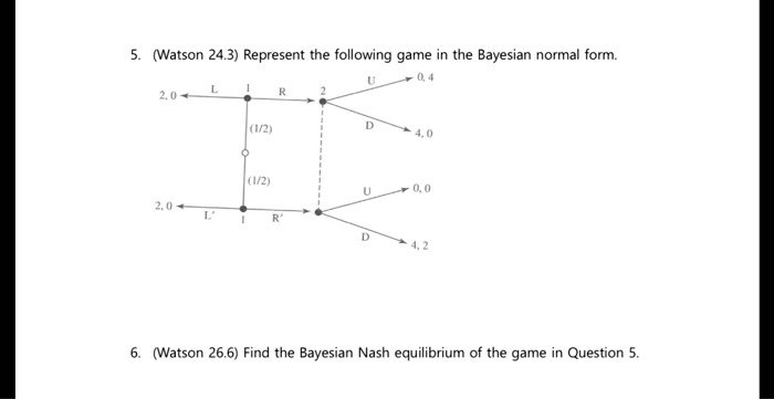 Game Theory 5. Watson 24.3 Represent the following game in the Bayesian ...