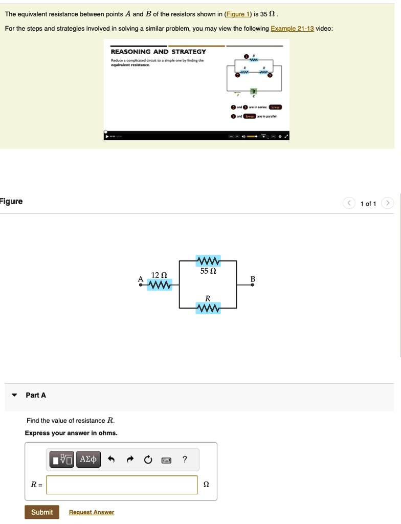 The equivalent resistance between points A and B of the resistors shown in (Figure 1) is 35 ...
