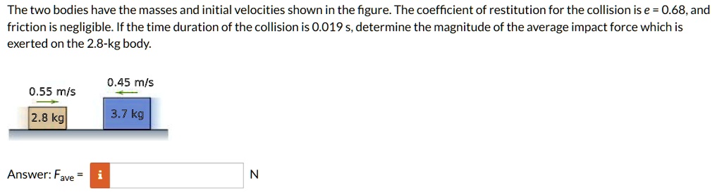 SOLVED: The two bodies have the masses and initial velocities shown in the figure. The ...