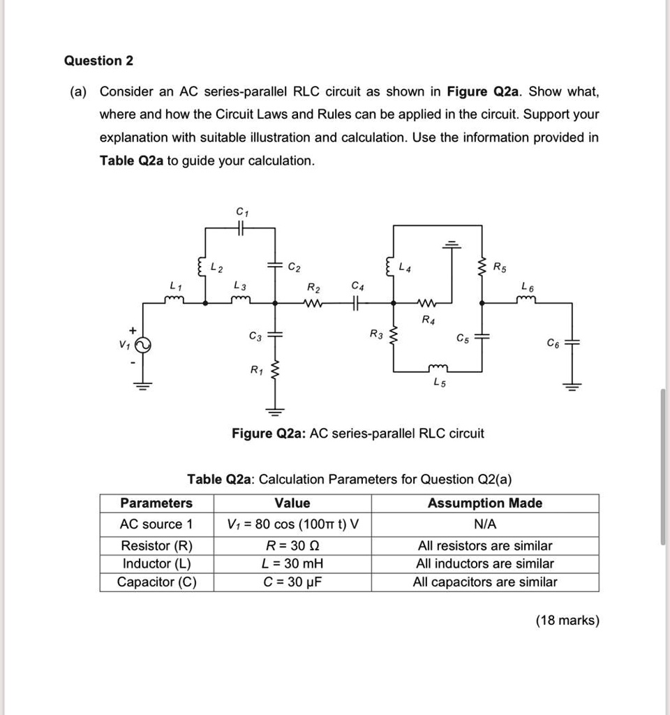 Question 2 (a) Consider an AC series-parallel RLC circuit as...